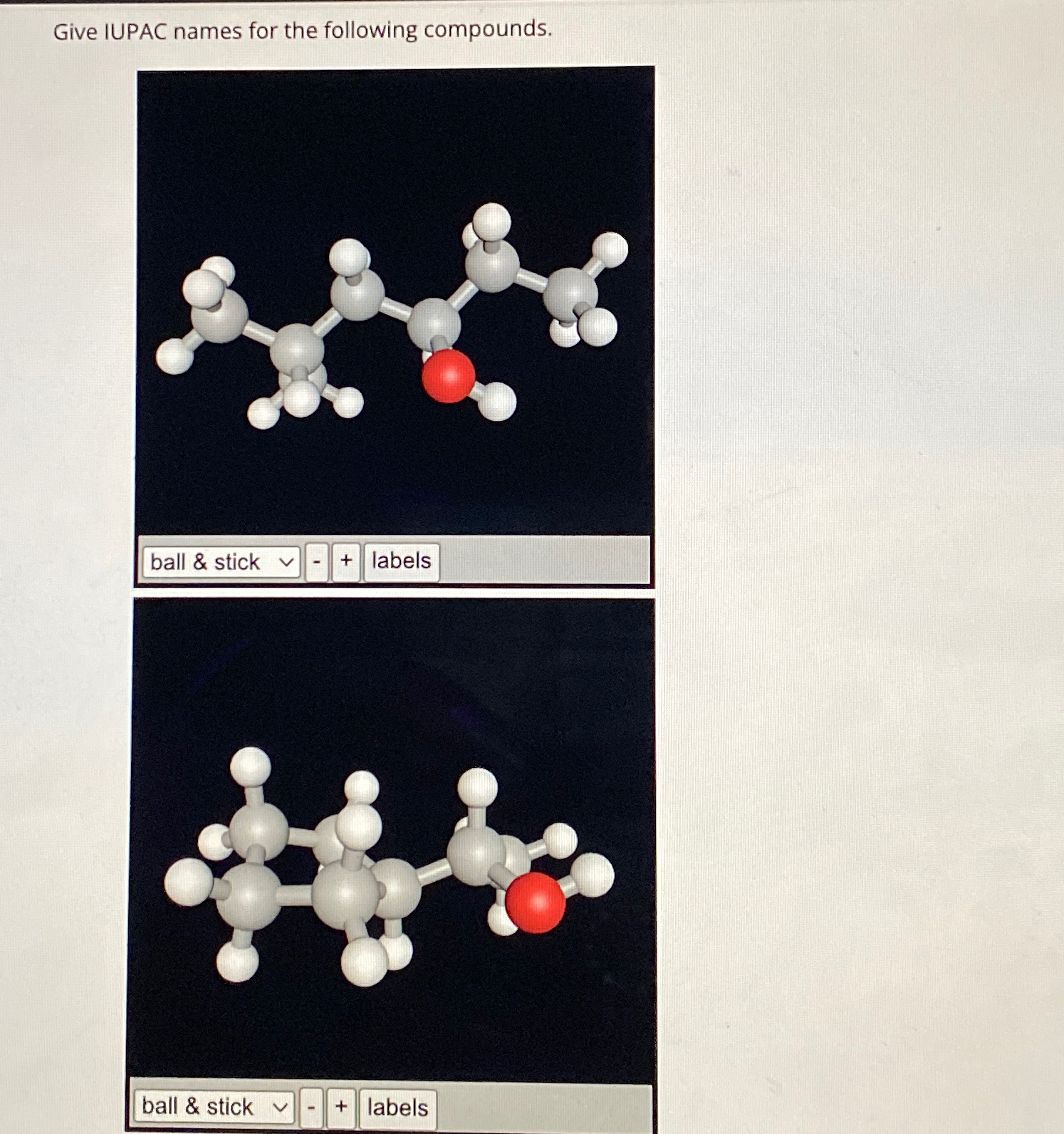 Solved Give IUPAC names for the following compounds.ball & | Chegg.com