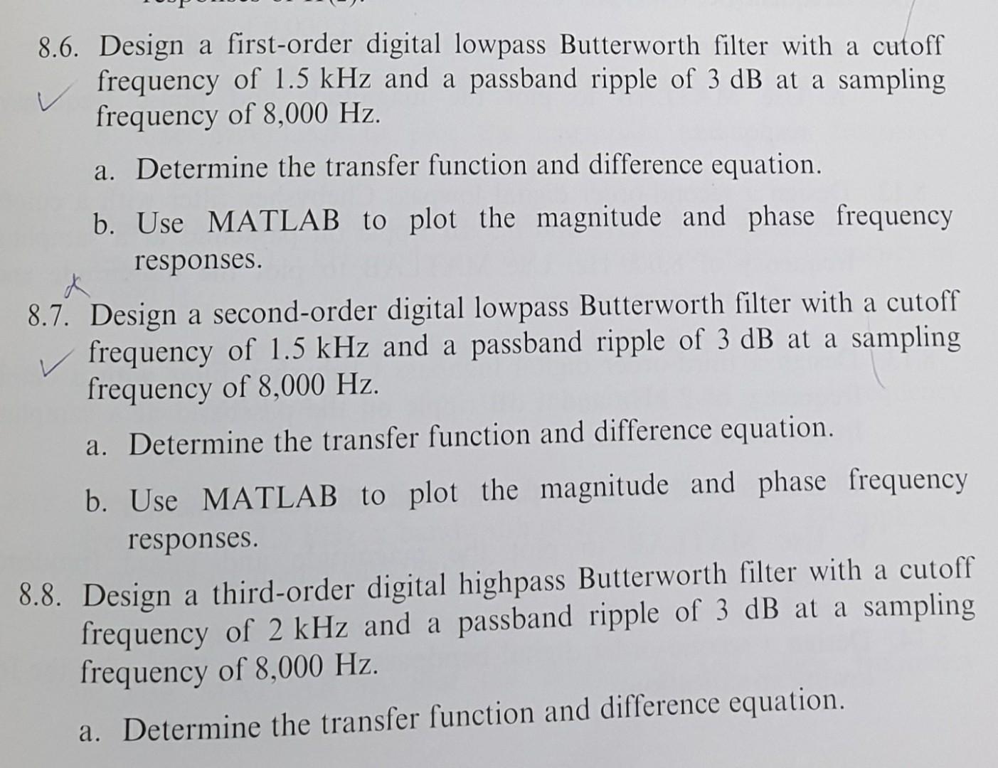 3. The normalized lowpass filter with a cutoff | Chegg.com