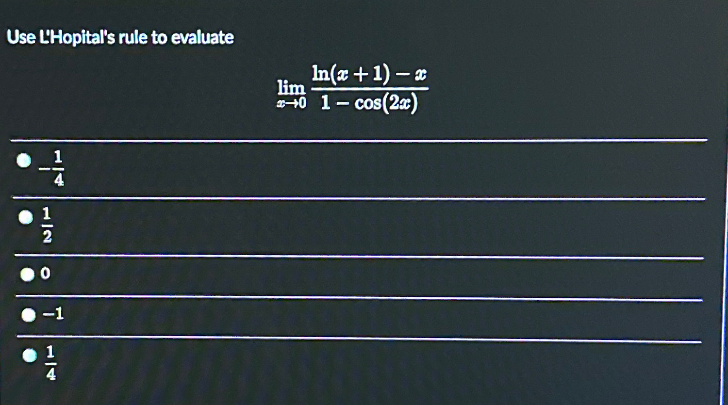 Solved Use L'Hopital's rule to | Chegg.com Solved Use L'Hopital's rule to | Chegg.com