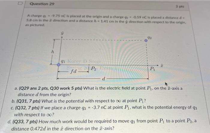 Solved A charge qi=−9.75nC is placed at the origin and a | Chegg.com