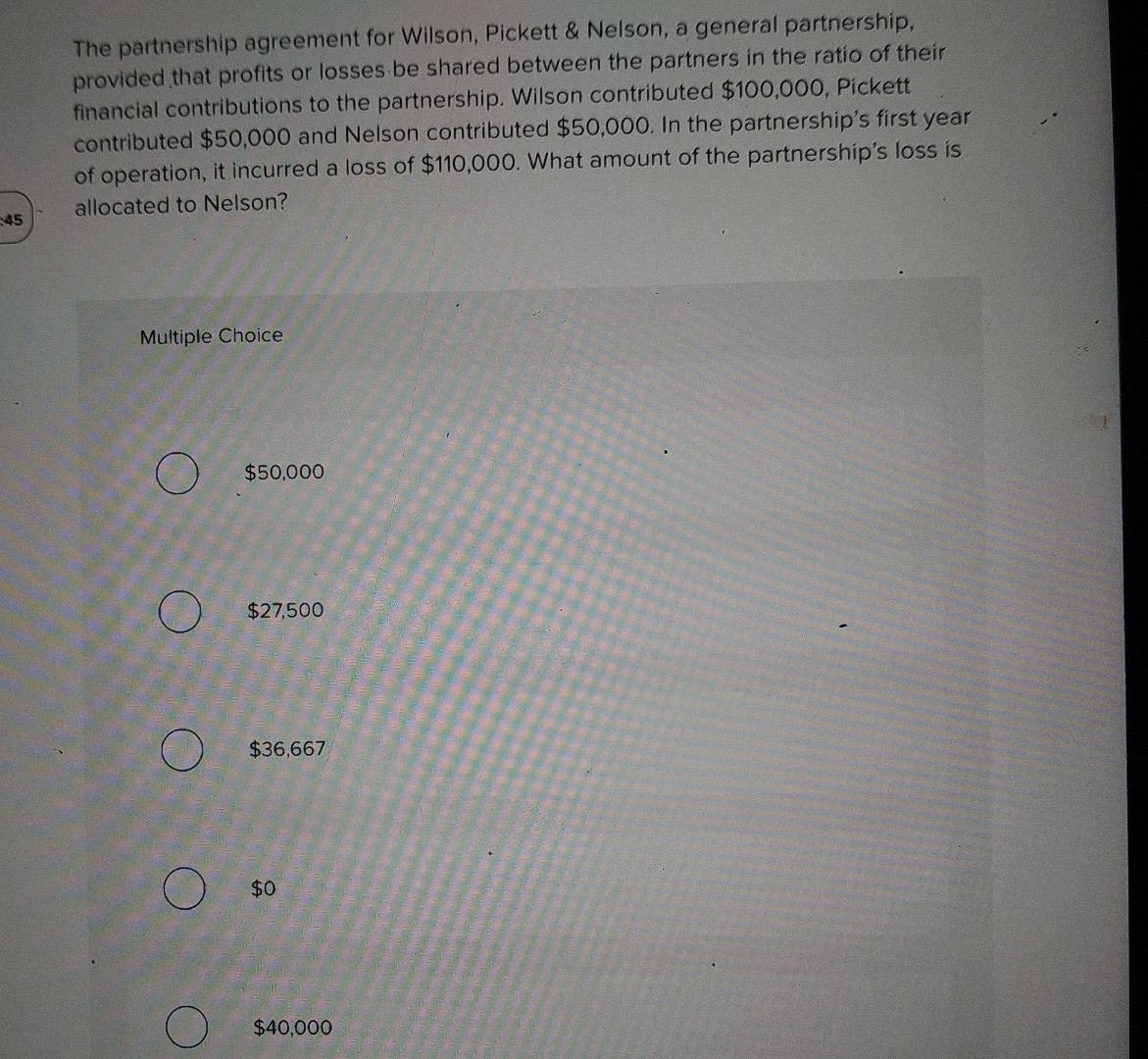 Solved In A Partnership Agreement If The Partners Agreed To Chegg
