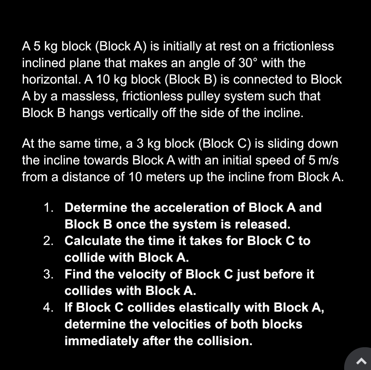 Solved A 5kg ﻿block (Block A) ﻿is initially at rest on a | Chegg.com