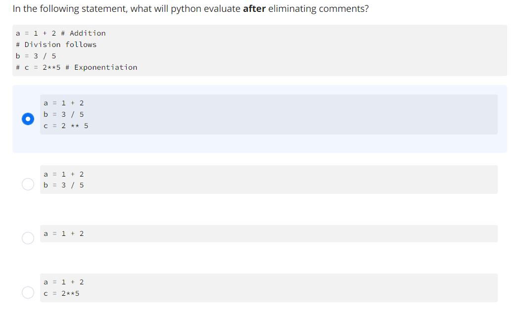 Solved In the following statement, what will python evaluate | Chegg.com