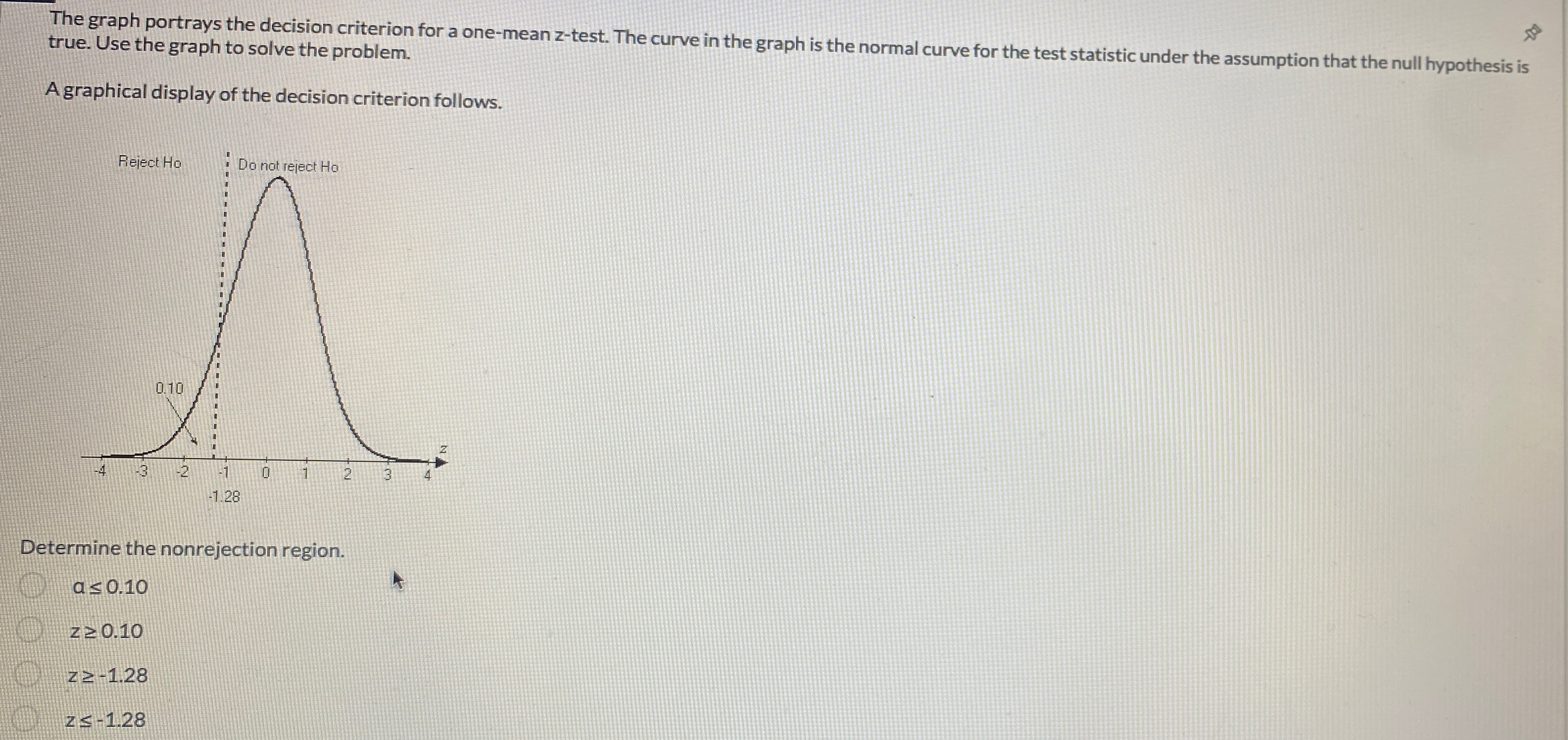 Solved The graph portrays the decision criterion for a | Chegg.com
