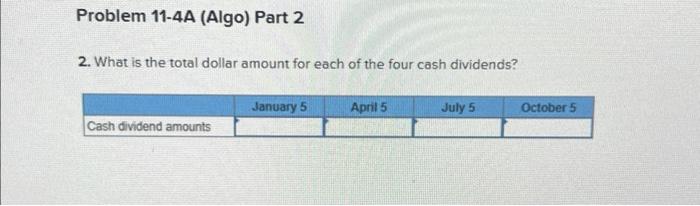 Solved Required information Problem 11-4A (Algo) Anolyzing | Chegg.com