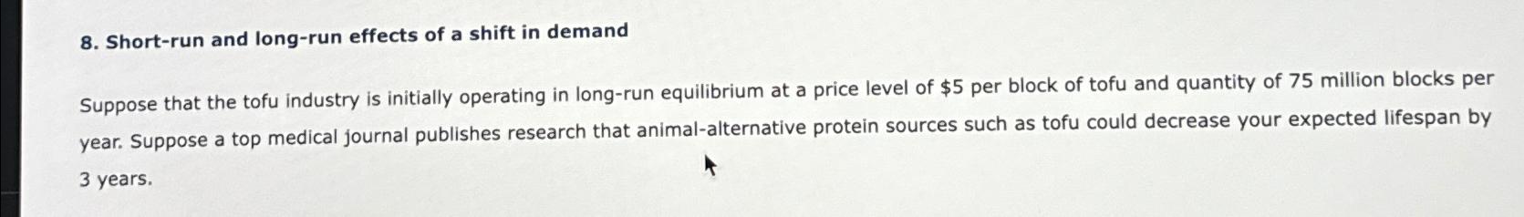 Solved Short-run and long-run effects of a shift in | Chegg.com