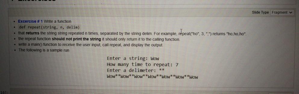 Solved Slide Type Fragment • Excercise 1 Write A Function 7768