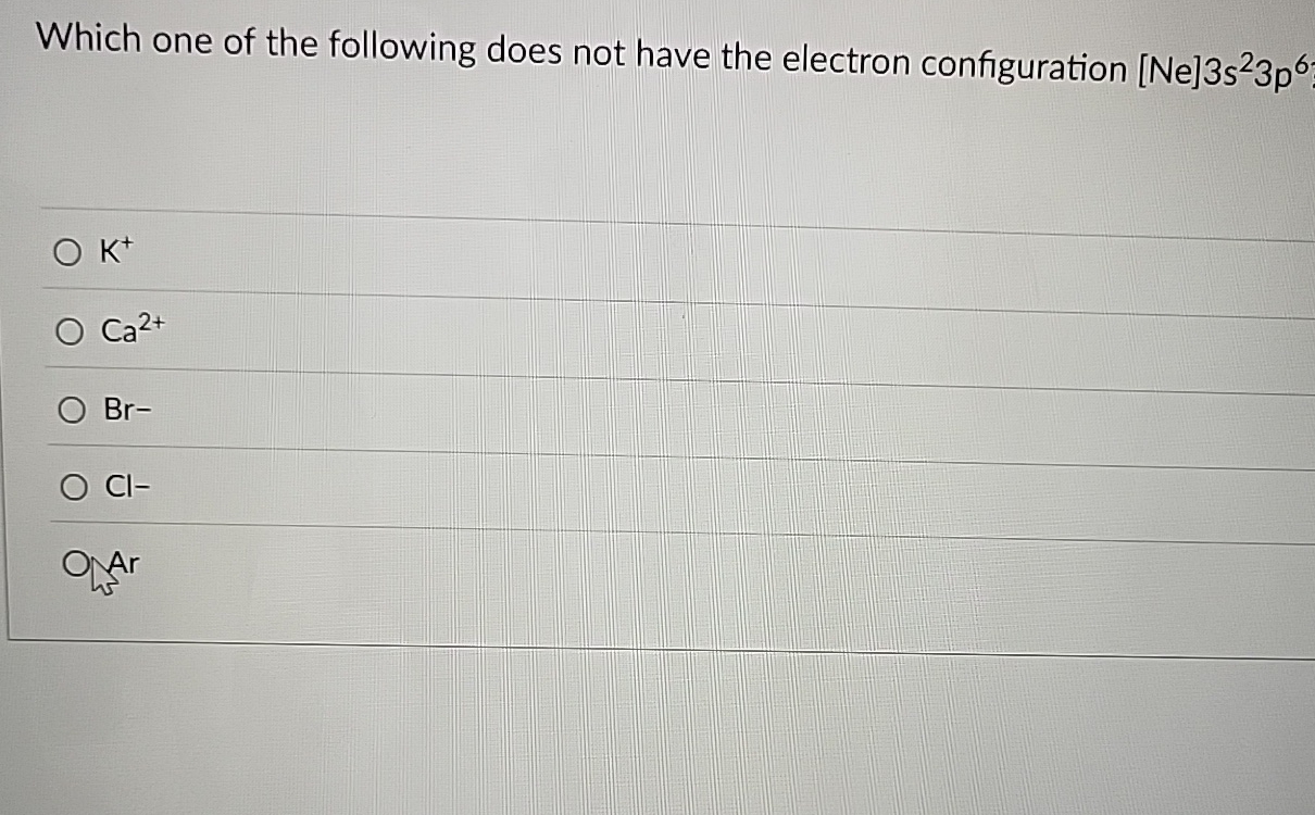 Solved Which one of the following does not have the electron | Chegg.com