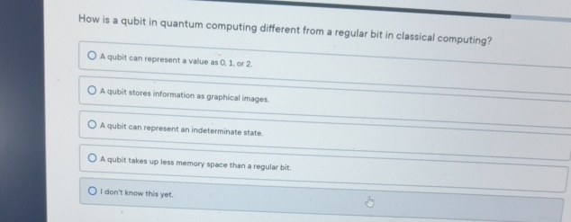Solved How is a qubit in quantum computing different from a | Chegg.com
