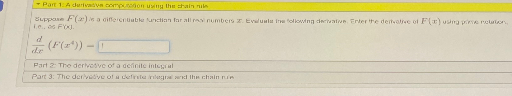 Solved Part 1: A derivative computation using the chain | Chegg.com