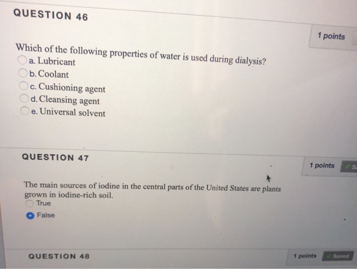 Solved QUESTION 46 1 points Which of the following | Chegg.com