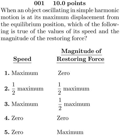 Solved When an object oscillating in simple harmonic motion | Chegg.com