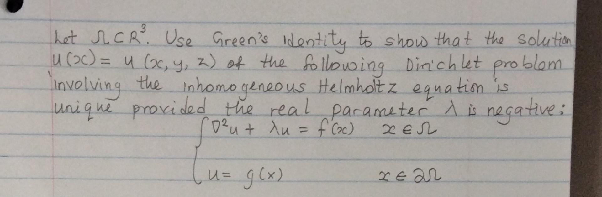 Solved Topic: Solution uniqueness of the Dirichlet problem | Chegg.com