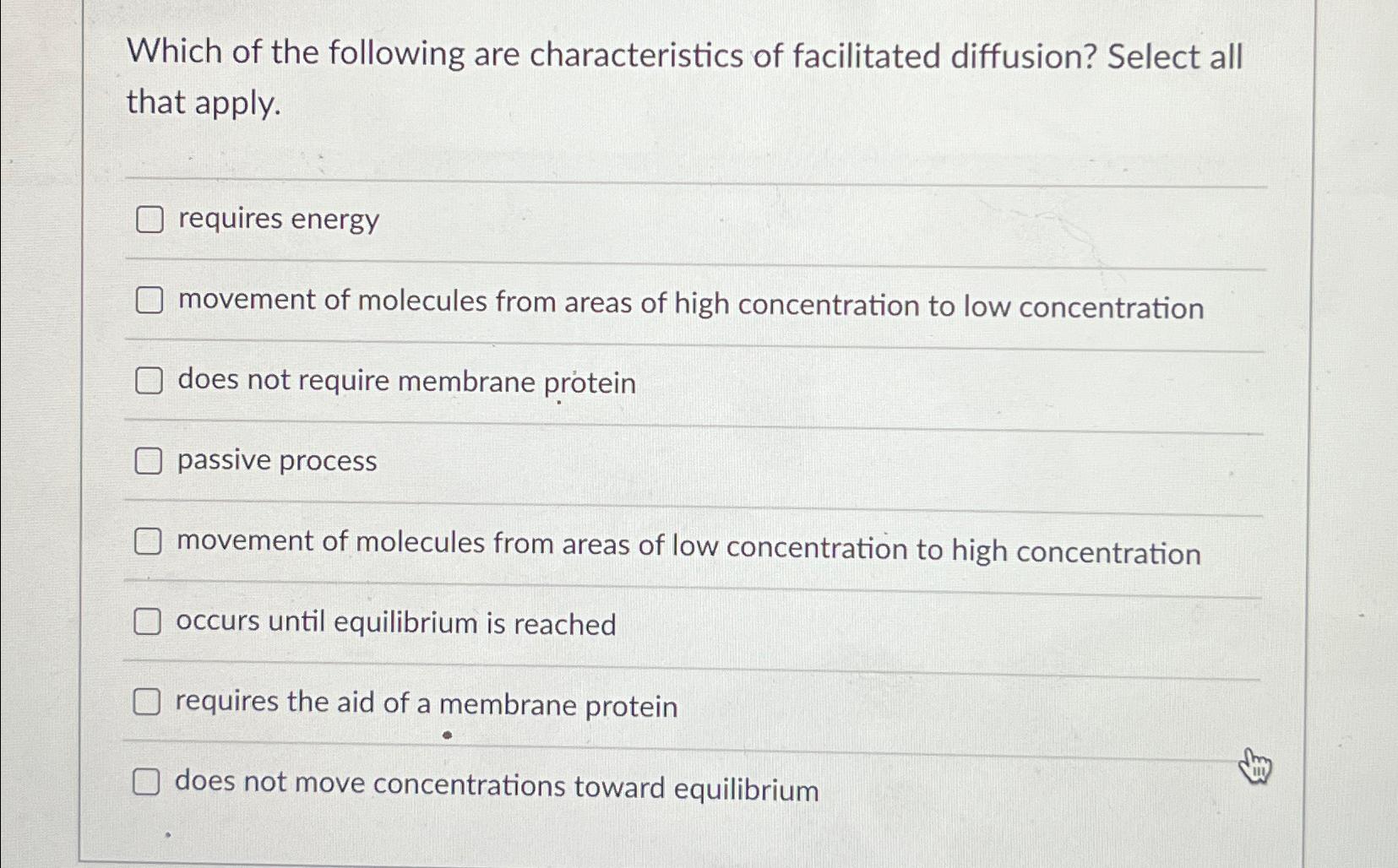 Solved Which of the following are characteristics of | Chegg.com