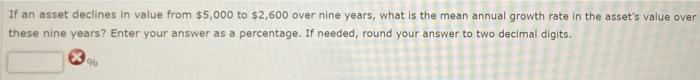 Solved If an asset declines in value from $5,000 to $2,600 | Chegg.com