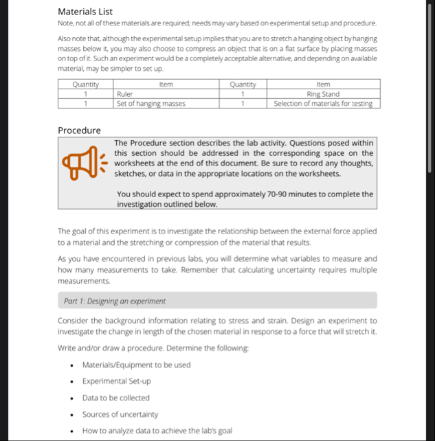 Solved Materials ListNote, not all of these materials are | Chegg.com
