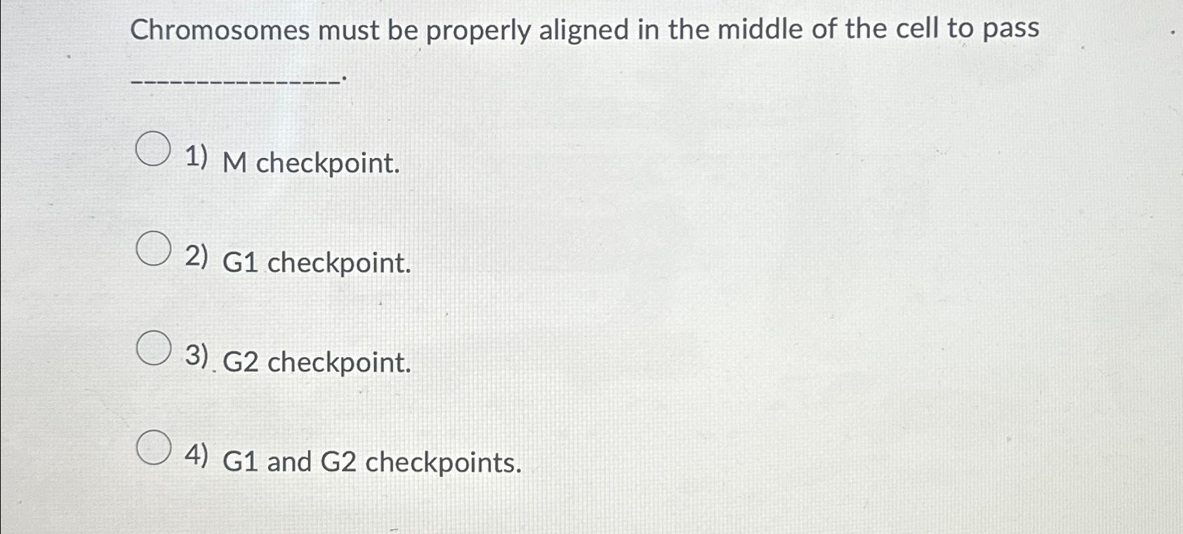 Solved Chromosomes must be properly aligned in the middle of | Chegg.com
