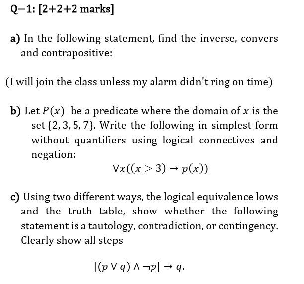 Solved b) Let P(x) be a predicate where the domain of x is | Chegg.com