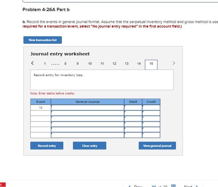 Solved Required informetion Problem 4-26A Comprehensive | Chegg.com
