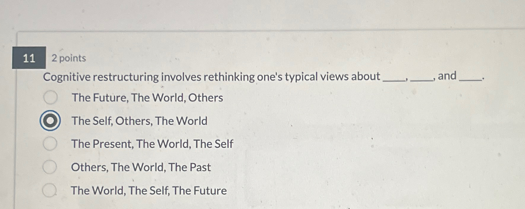 Solved 112 ﻿pointsCognitive restructuring involves | Chegg.com