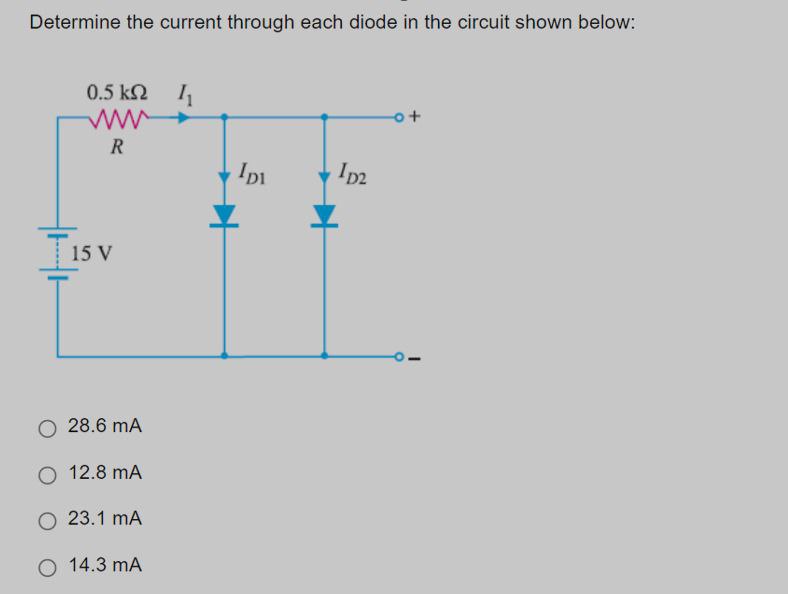 Solved Determine the current through each diode in the | Chegg.com
