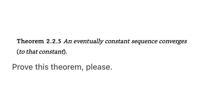 Solved Theorem 2.2.5 An eventually constant sequence | Chegg.com