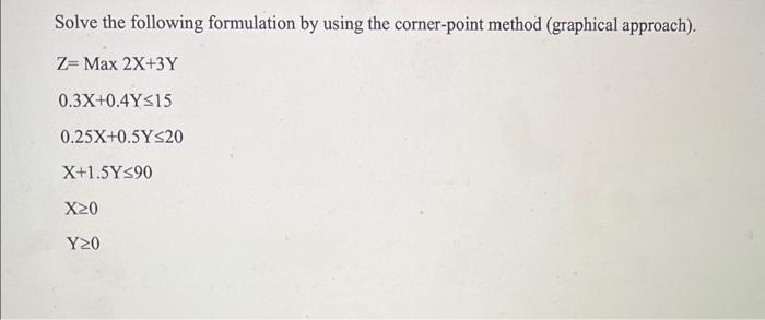 Solved Solve the following formulation by using the | Chegg.com