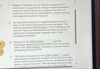 Solved Negative feedback occurs when the response of a | Chegg.com