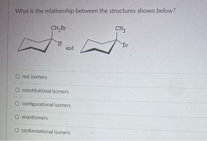 Solved What is the relationship between the structures shown | Chegg.com