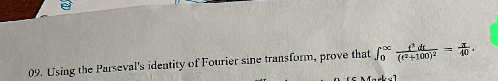 Solved Using the Parseval's identity of Fourier sine | Chegg.com