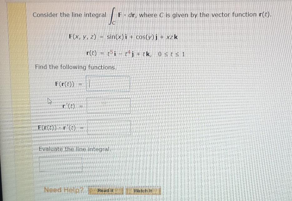 Solved Consider the line integral F. dr, where C is given by | Chegg.com