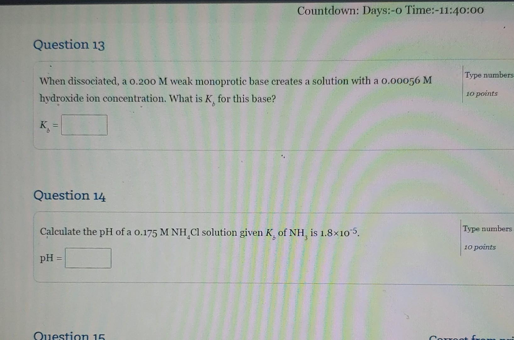 Solved Countdown: Days:-o Time:-11:40:00 Question 13 When | Chegg.com