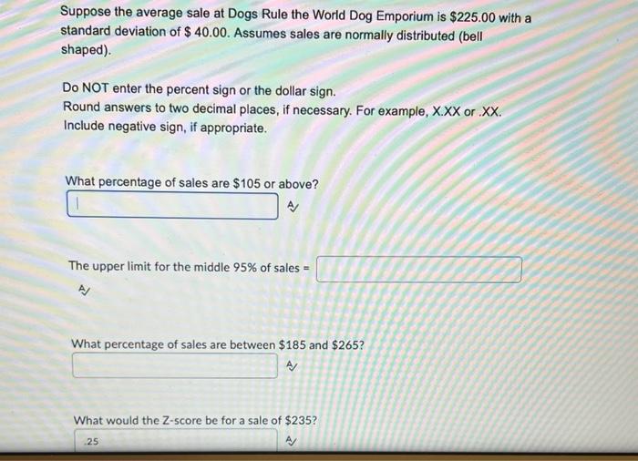 Solved Suppose the average sale at Dogs Rule the World Dog | Chegg.com