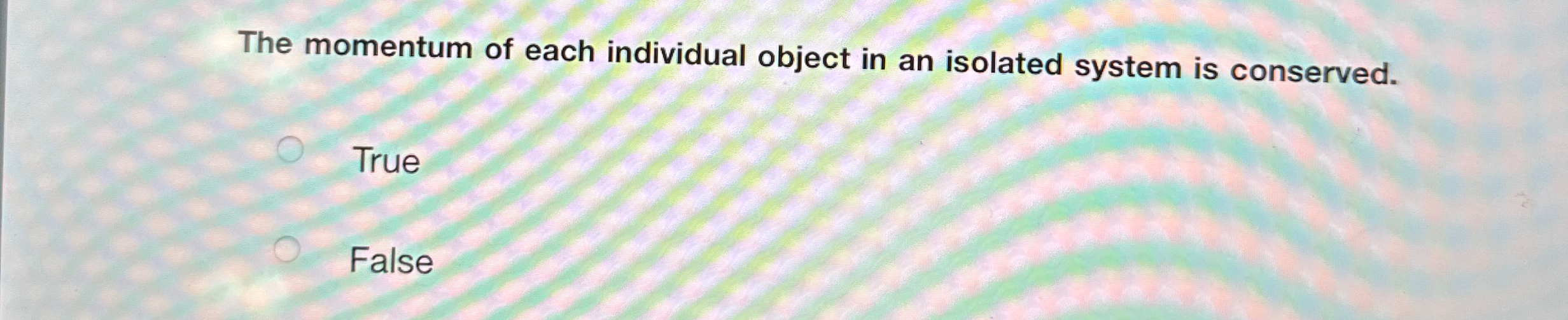Solved The momentum of each individual object in an isolated | Chegg.com