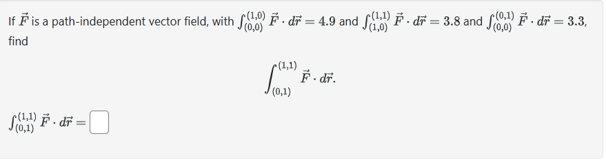 Solved If vec(F) ﻿is a path-independent vector field, with | Chegg.com