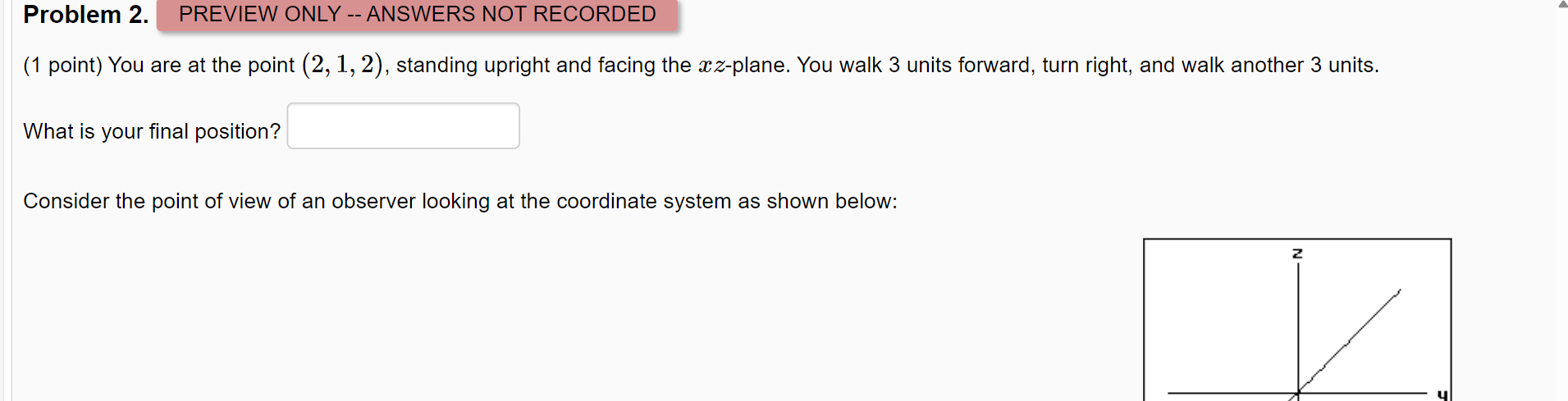 Solved Problem 2. PREVIEW ONLY -- ANSWERS NOT RECORDED\\n(1 | Chegg.com