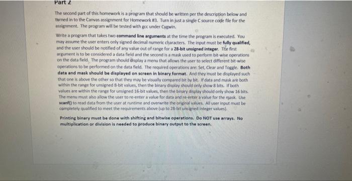 Solved The second part of this homework is a program that | Chegg.com
