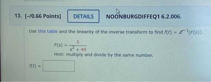 Solved Use this table and the linearity of the inverse | Chegg.com