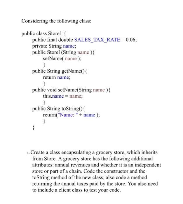 Solved Considering the following class: 1- Create a class | Chegg.com