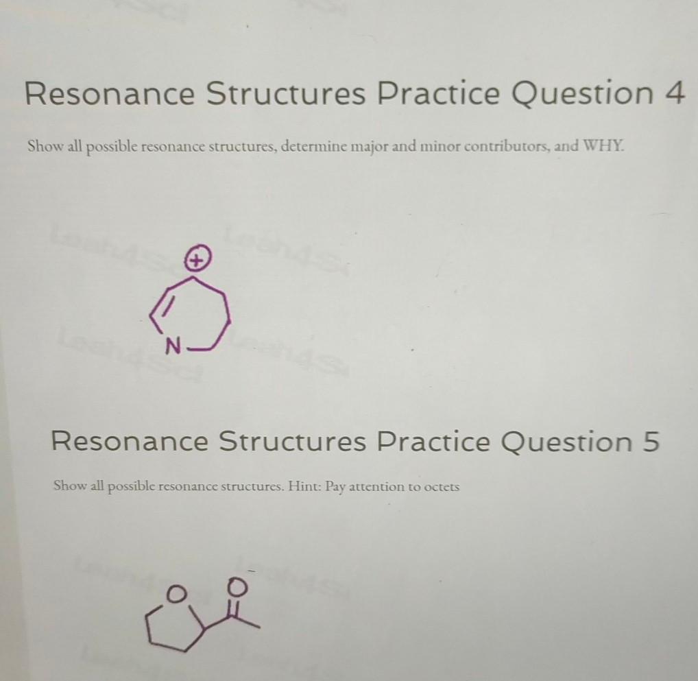 Solved Resonance Structures Practice Question 2 Draw all | Chegg.com