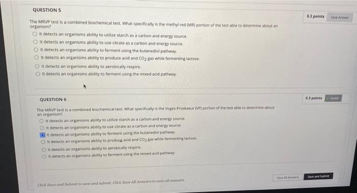 Solved QUESTIONS 3 points Sve The MRVP test is a combined | Chegg.com