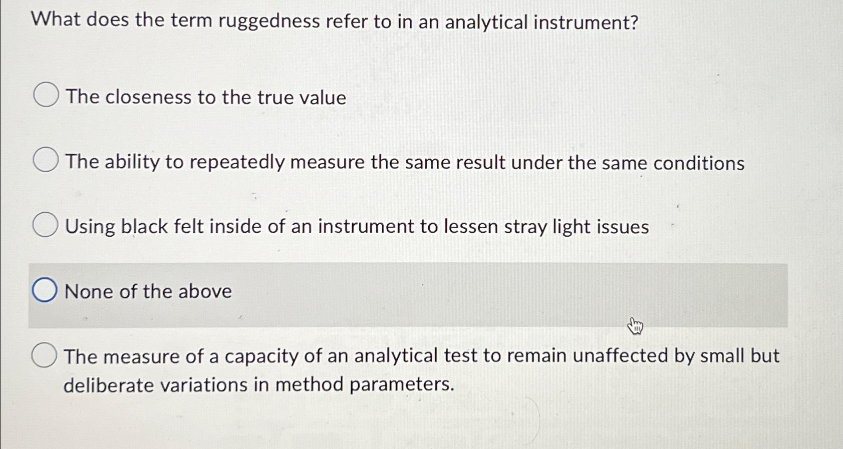 Solved What does the term ruggedness refer to in an | Chegg.com