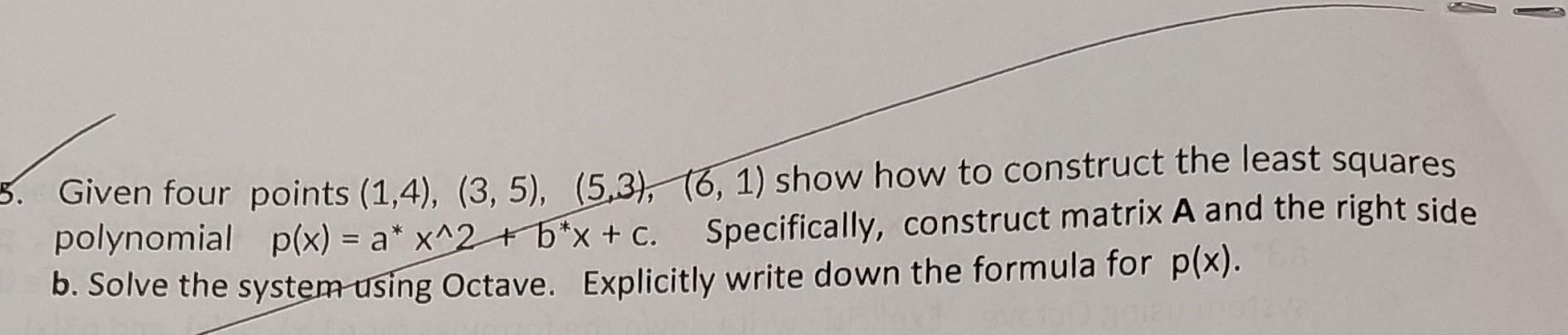 Solved Given four points (1,4),(3,5),(5,3),(6,1) show how to | Chegg.com