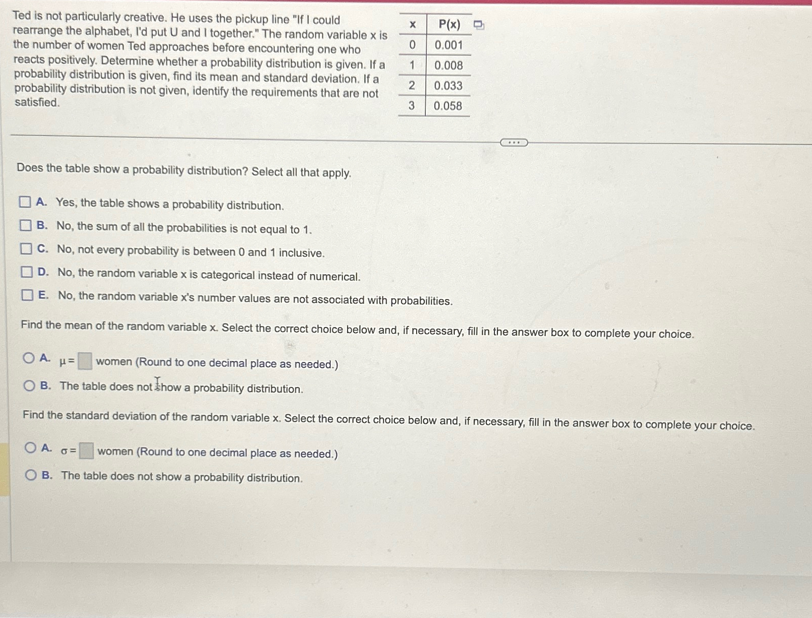 Solved Ted is not particularly creative. He uses the pickup | Chegg.com
