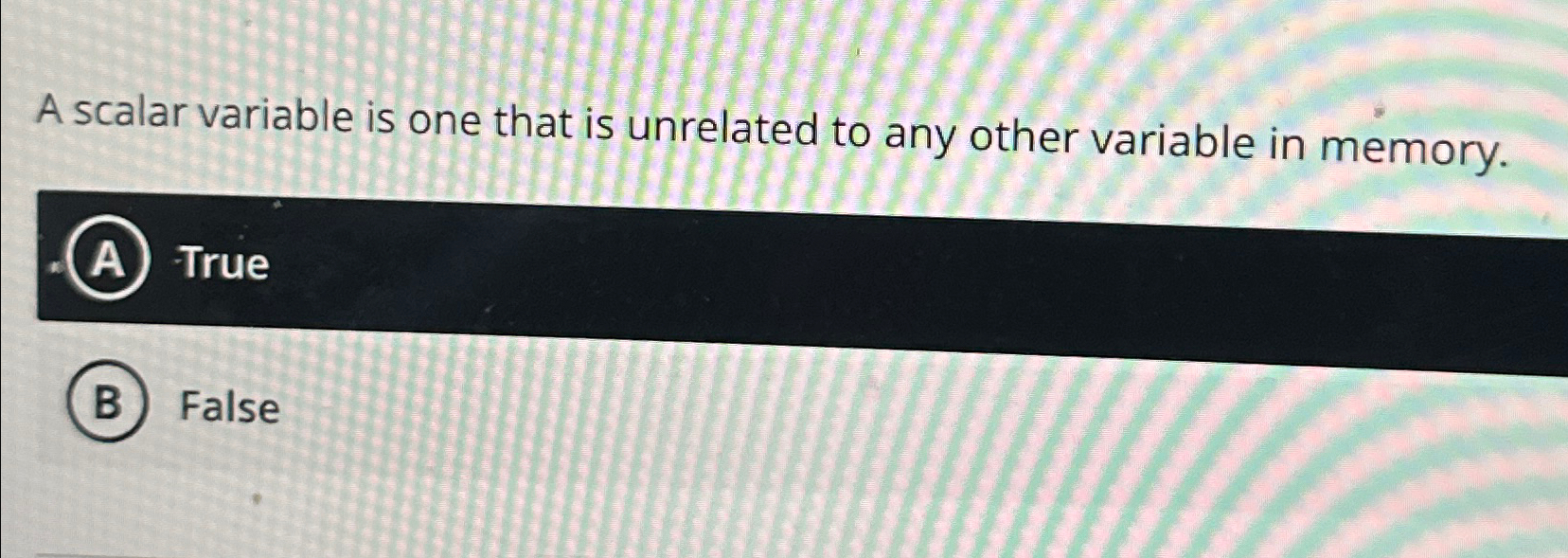 Solved A scalar variable is one that is unrelated to any | Chegg.com