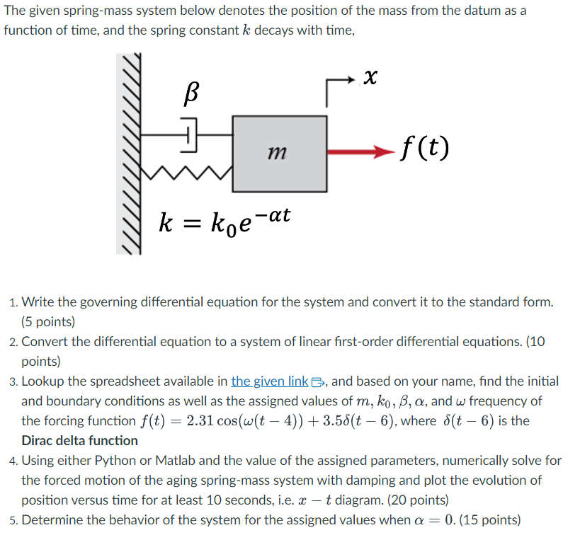 Solved Please help!Write the governing differential equation | Chegg.com