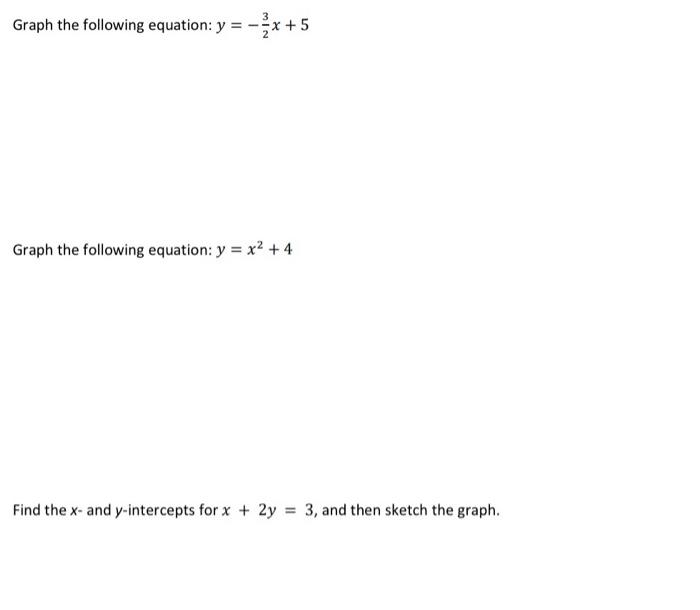 Solved Graph the following equation: y=−23x+5 Graph the | Chegg.com