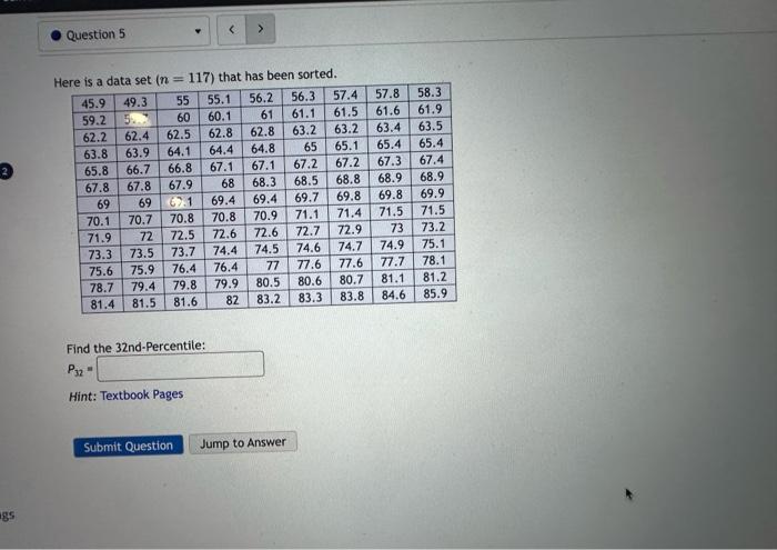 Solved He-a io a dats cat (n=117) that has been sorted. Find | Chegg.com