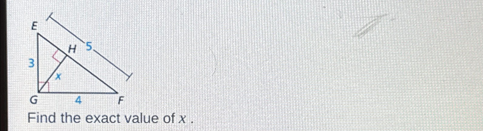 Solved Find the exact value of x. | Chegg.com