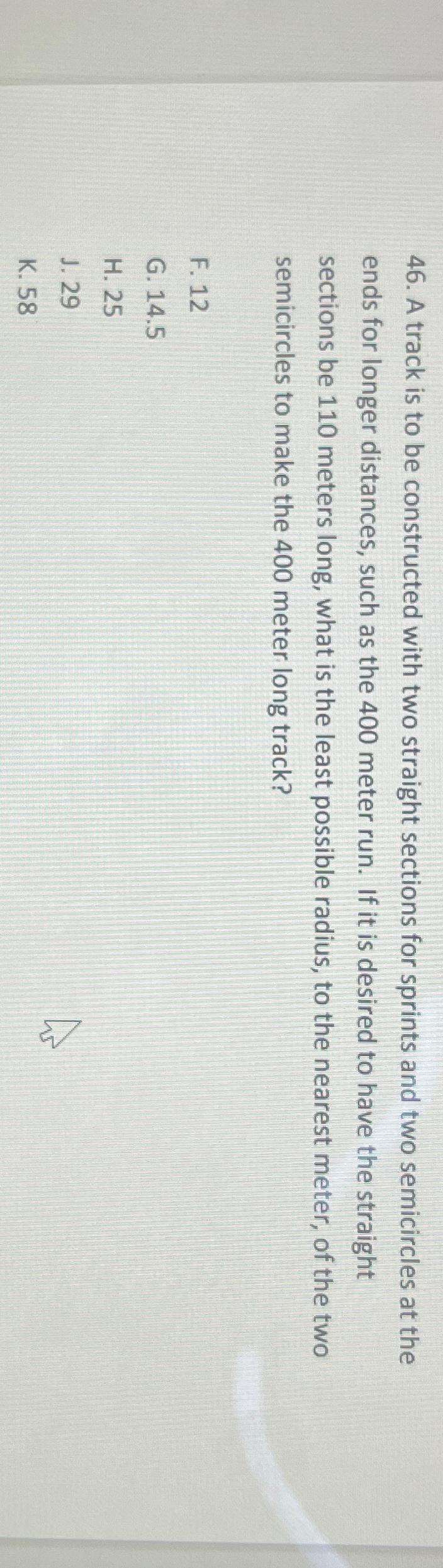 Solved A track is to be constructed with two straight | Chegg.com